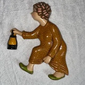 arnel’s | Accents | Arnels Lady With Lantern Wall Decor Vintage Ceramic ...